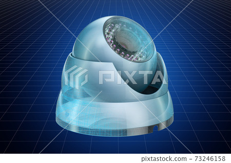 Visualization 3d cad model of dome security... - Stock Illustration ...