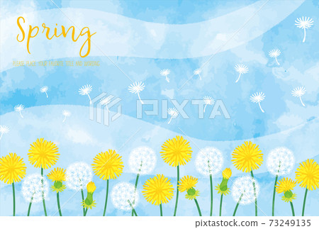 Watercolor style dandelion spring background... - Stock Illustration ...