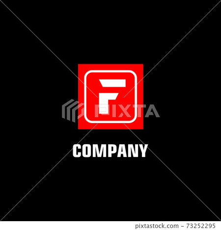 Letter F Alphabetic Logo Design Template, Red,... - Stock Illustration ...