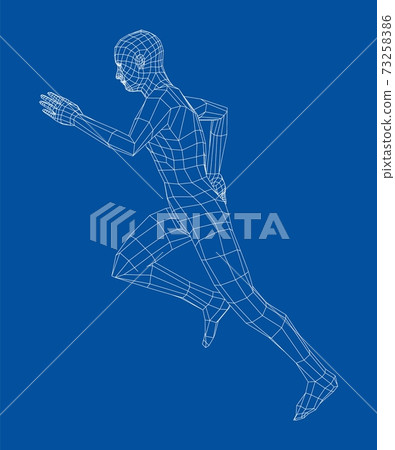 Wireframe running man. Vector - Stock Illustration [73258386] - PIXTA