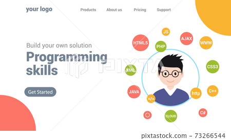 Programmer flat design graphic illustration....-插圖素材 [73266544] - PIXTA圖庫