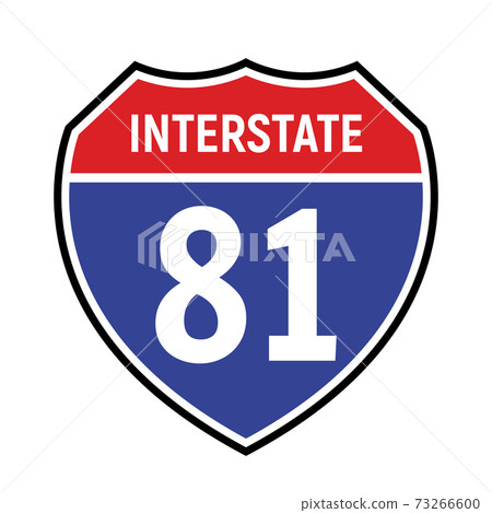 81 route sign icon. Vector road 81 highway... - Stock Illustration ...