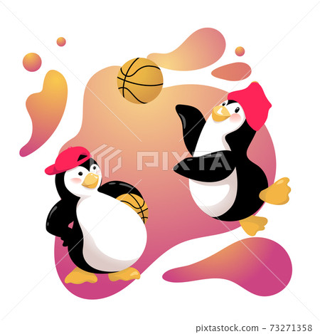 Passionate Basketball Penguins are going to Play - Stock Illustration ...