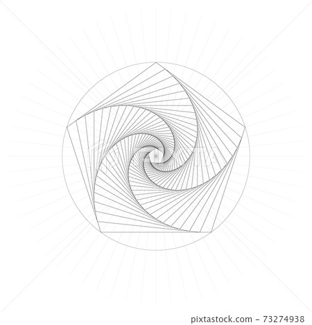 pentagram sign in spiral with radial lines like... - Stock Illustration ...
