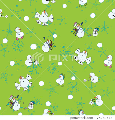 snowball fight in snowstorm snowmen on a snow... - Stock Illustration ...
