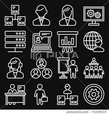 System Administrator and Operator Icons Set.... - Stock Illustration ...