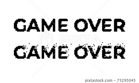 Game over pixel art isolated on white background - Stock Illustration ...
