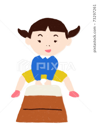 Girl playing jumping box - Stock Illustration [73297261] - PIXTA