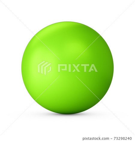 3d rendering Green Glossy Sphere on white... - Stock Illustration ...