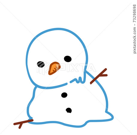 Illustration of a melting snowman - Stock Illustration [73298698] - PIXTA