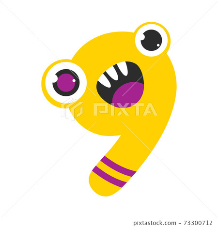 Number Nine Cute Monster, Funny Fantasy Alien...-插圖素材 [73300712] - PIXTA圖庫