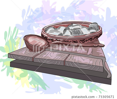 Monument Poltava dumplings Ukrainian... - Stock Illustration [73305671 ...
