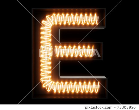 Light bulb alphabet character E font - Stock Illustration [73305956 ...