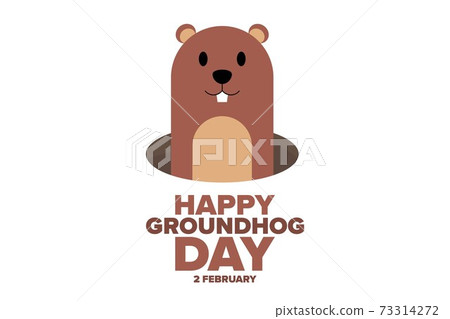 Happy Groundhog Day. 2 February. Holiday... - Stock Illustration ...