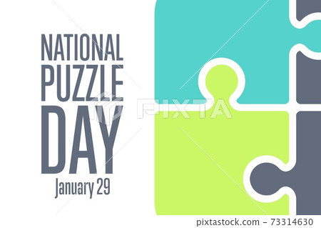 National Puzzle Day. January 29. Holiday... - Stock Illustration ...