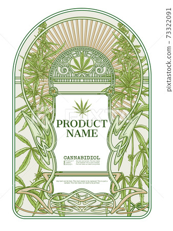 Cannabis Template for product label, cosmetic... - Stock Illustration ...