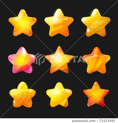 Cartoon stars rate or ui elements vector icons set - Stock Illustration ...