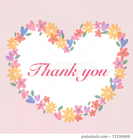 Heart-shaped flower with letters Thank you - Stock Illustration ...