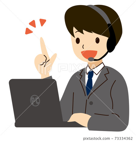 Vector illustration of a pointing operator - Stock Illustration ...