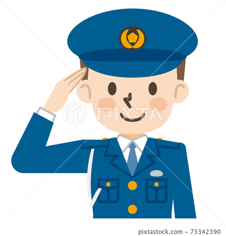 Male policeman to salute - Stock Illustration [73342390] - PIXTA