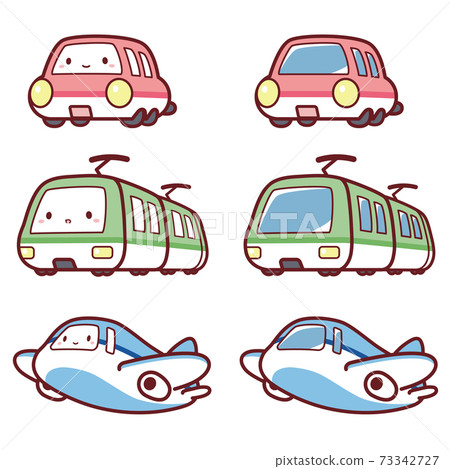 Vehicle illustration set / car / train / airplane - Stock Illustration ...