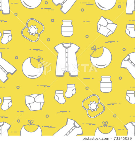 Newborn baby seamless pattern. - Stock Illustration [73345029] - PIXTA