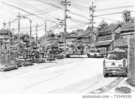 Fishing port - Stock Illustration [73349393] - PIXTA