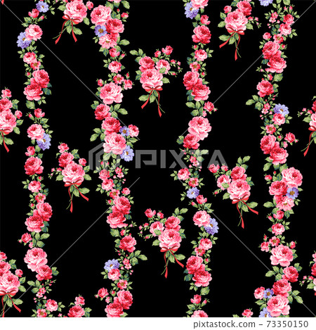 Seamless rose stripe pattern, - Stock Illustration [73350150] - PIXTA