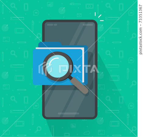 Mobile scan or inspection of file folder... - Stock Illustration ...