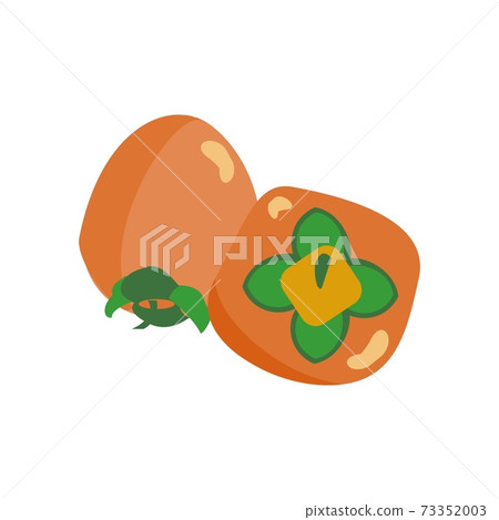 Persimmon icons in orange and yellow colors Two... - Stock Illustration ...