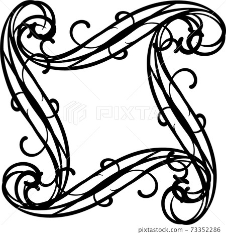 Black monochrome twisted square frame for text... - Stock Illustration ...