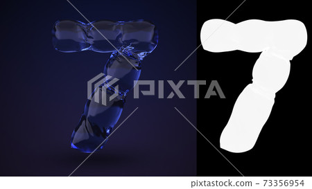 Neon water number 7. Numerals bubble set font.... - Stock Illustration ...