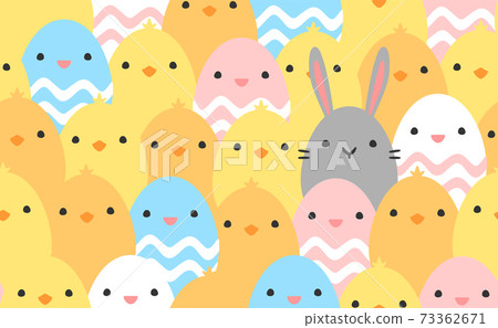 Illustration material Easter rabbit, egg and... - Stock Illustration ...