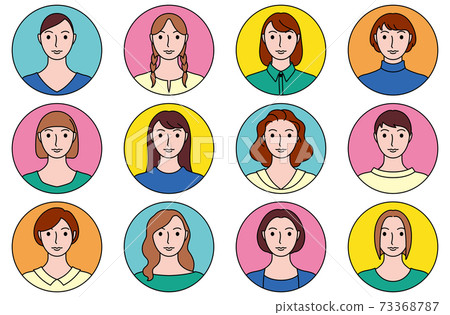 Female face icon set - Stock Illustration [73368787] - PIXTA