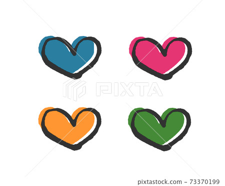 Simple colorful heart - Stock Illustration [73370199] - PIXTA