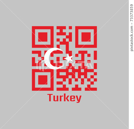 QR code set the color of Turkey flag. with text... - Stock Illustration ...