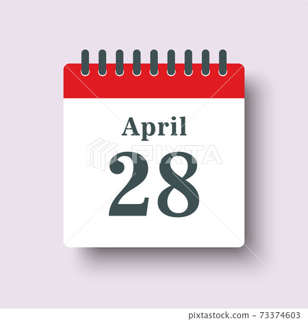 Icon day date 28 April, template calendar page - Stock Illustration ...