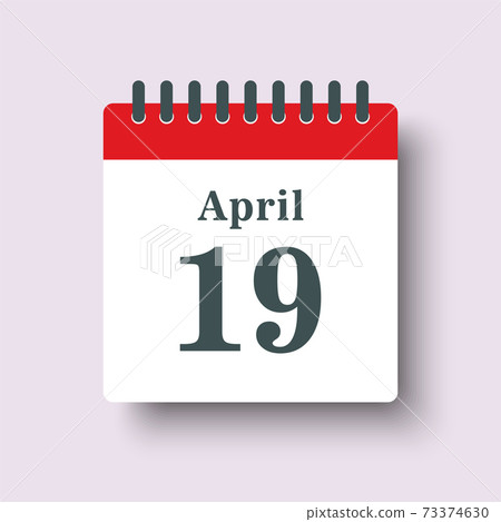 Icon day date 19 April, template calendar page - Stock Illustration ...