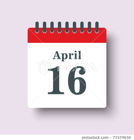 Icon day date 16 April, template calendar page - Stock Illustration ...