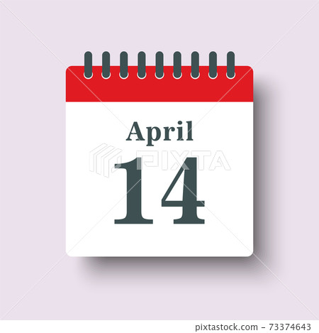 Icon day date 14 April, template calendar page - Stock Illustration ...