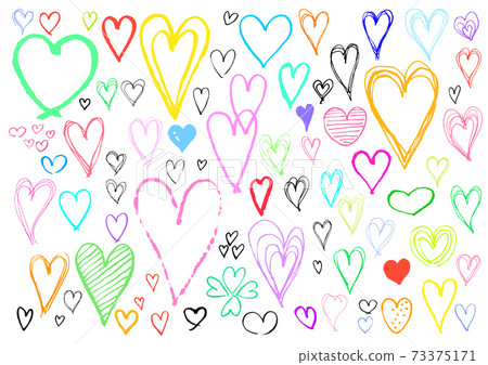 Heart line art colorful - Stock Illustration [73375171] - PIXTA