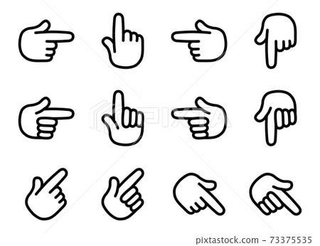 Arrow hand icon set - Stock Illustration [73375535] - PIXTA