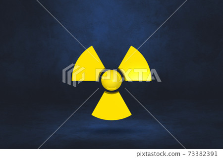 Radioactive symbol on a dark blue studio... - Stock Illustration ...