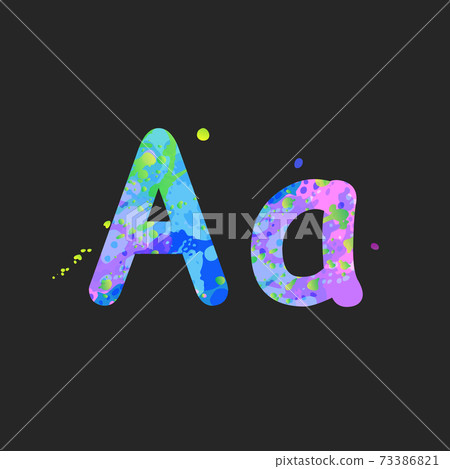 Letters A uppercase and lowercase with effect... - Stock Illustration ...