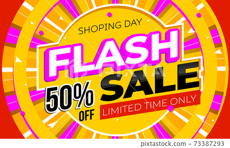 Flash sale promotional poster mockup with... - Stock Illustration ...