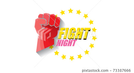 Fight night vector modern poster with text and... - Stock Illustration ...