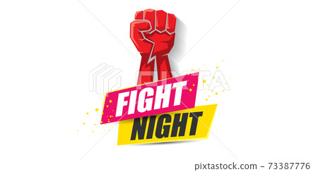 Fight night vector modern poster with text and... - Stock Illustration ...