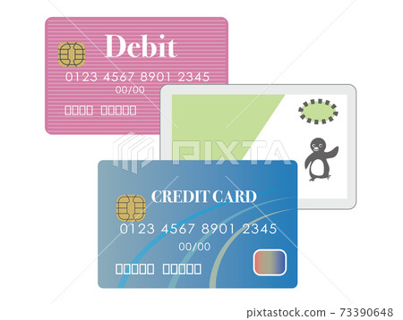 Electronic money card set - Stock Illustration [73390648] - PIXTA