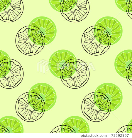kiwi fruits repeat pattern - Stock Illustration [73392597] - PIXTA