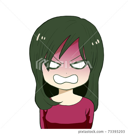 Female facial expression rage - Stock Illustration [73393203] - PIXTA